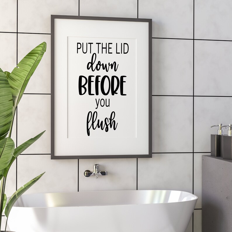 Put the Lid Down Printable Bathroom Sign Fun Bathroom Wall - Etsy