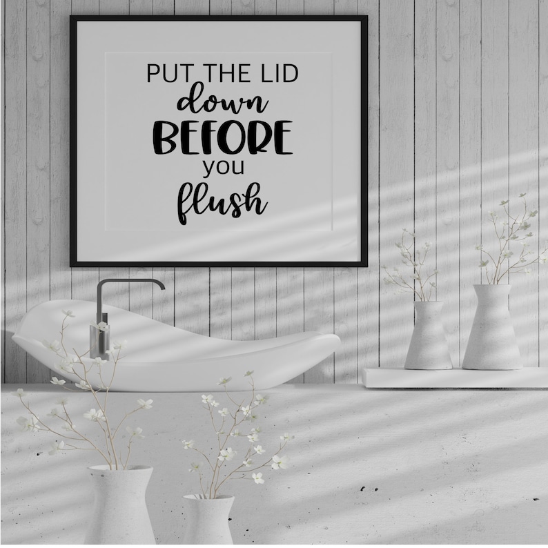 Put the Lid Down Printable Bathroom Sign Fun Bathroom Wall - Etsy