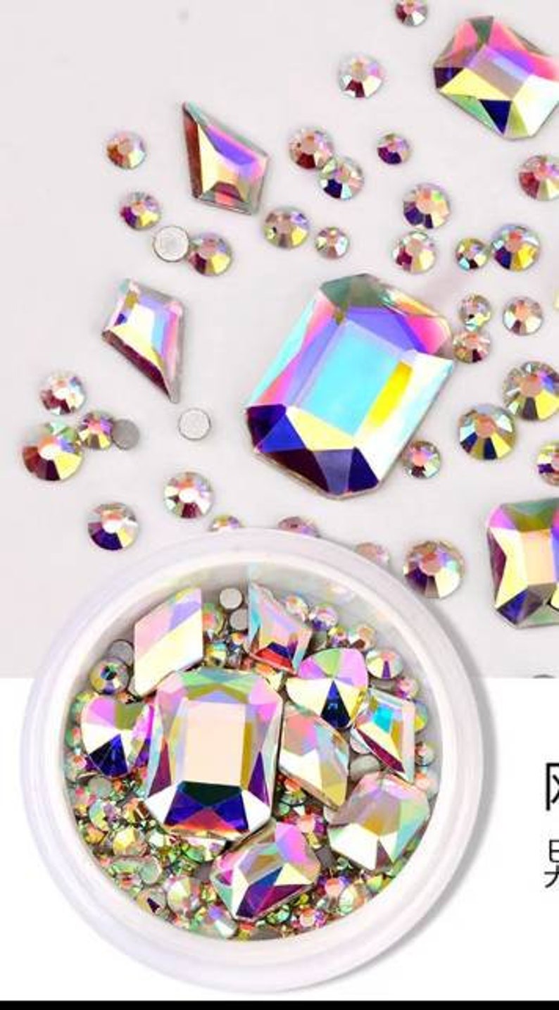 1 Box of Mixed Design Rhinestone Diamond Flat Bottom - Etsy