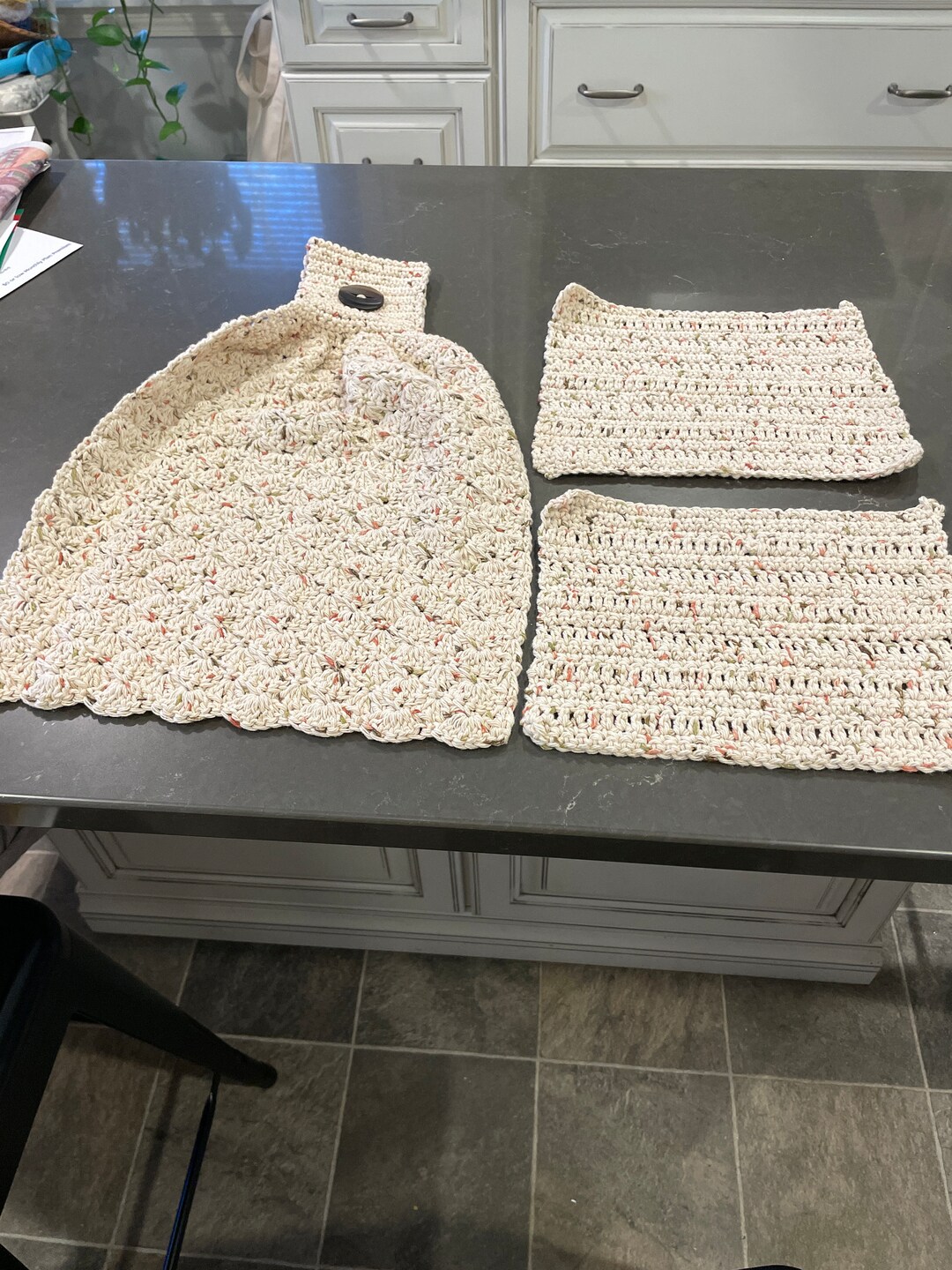 Gift Set of Crochet Kitchen Towel and 2 Dish Rags - Etsy