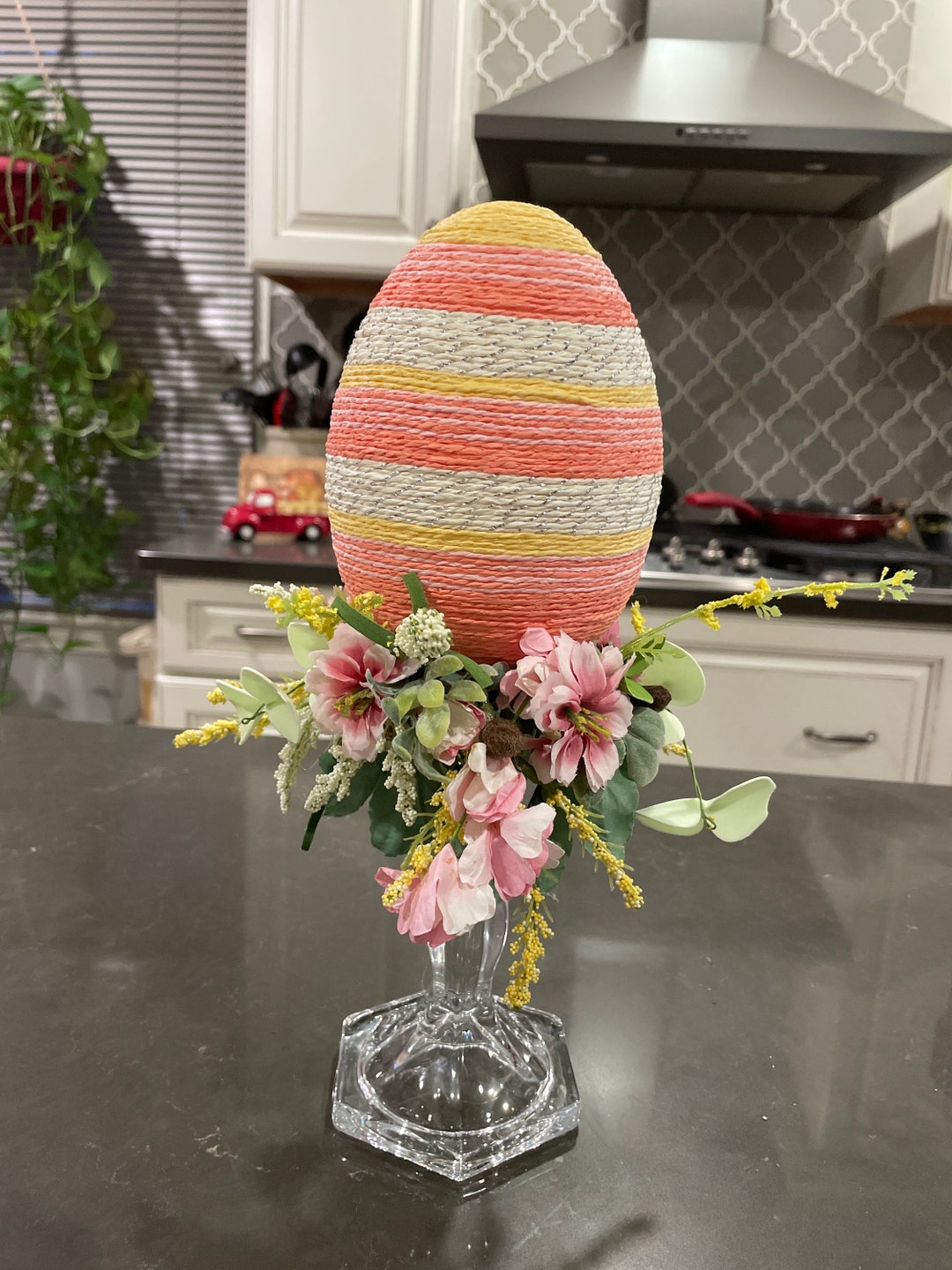 Easter Egg Setting on Glass Candleholder - Etsy