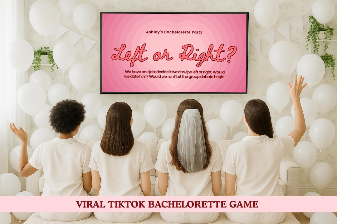 Bachelorette Party Game: Swipe Left or Right - Editable Canva Template ...