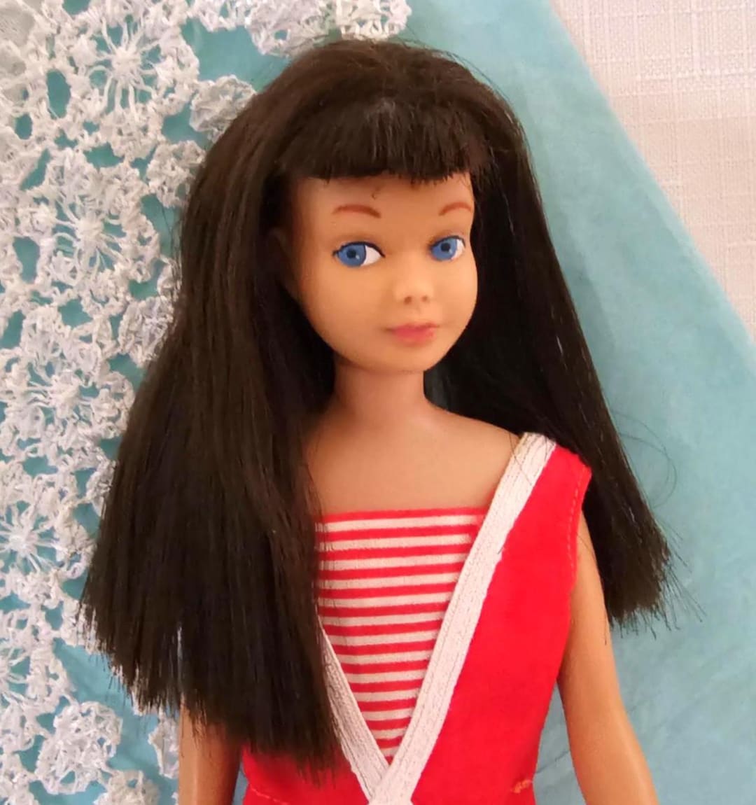 Vintage "raven" Barbie Skipper Doll, 1965 RARE Dark Brown/black Hair ...
