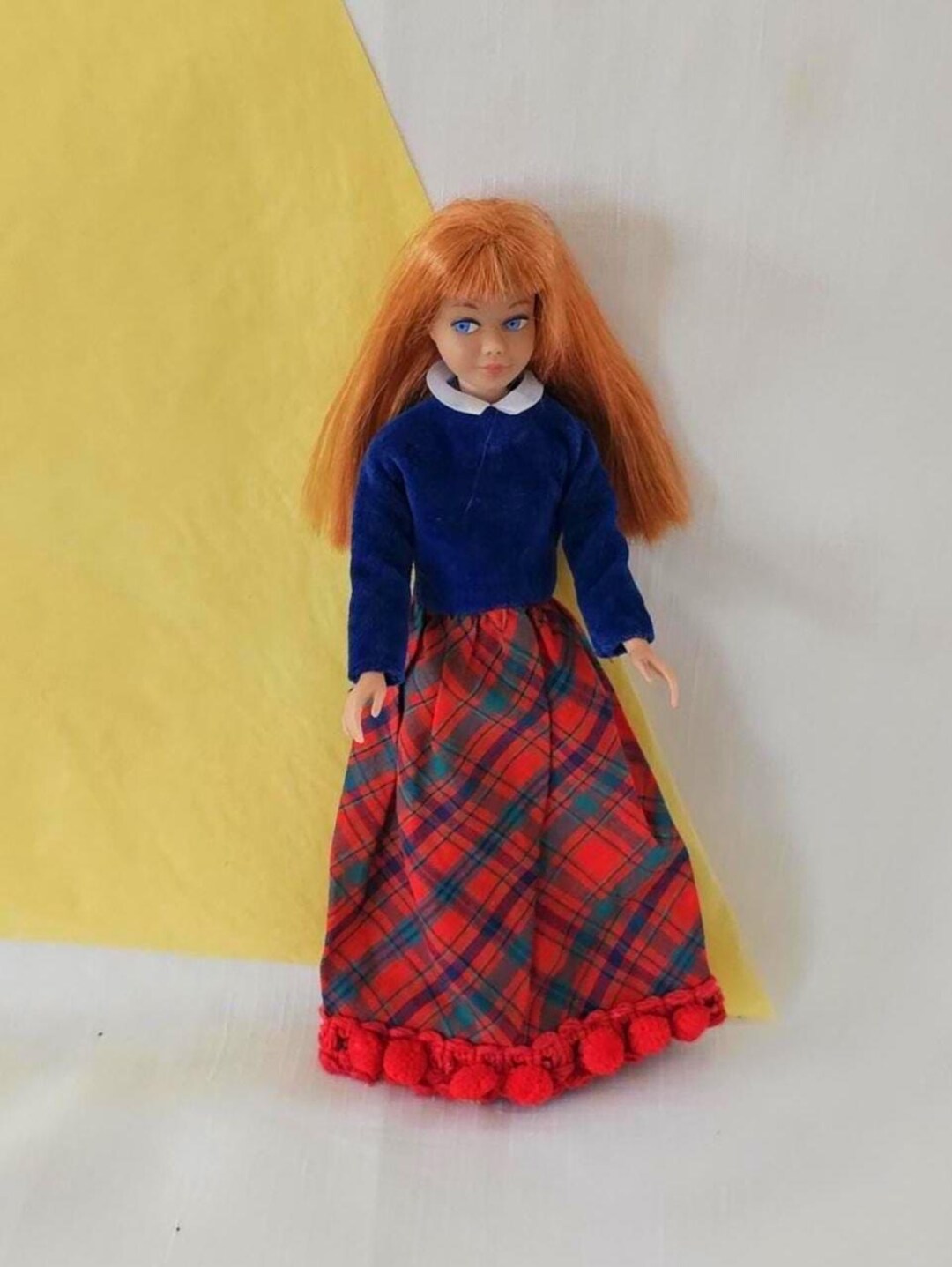 Vintage Barbie Skipper Doll "platter Party" Dress # 1914, Blue Velvet ...