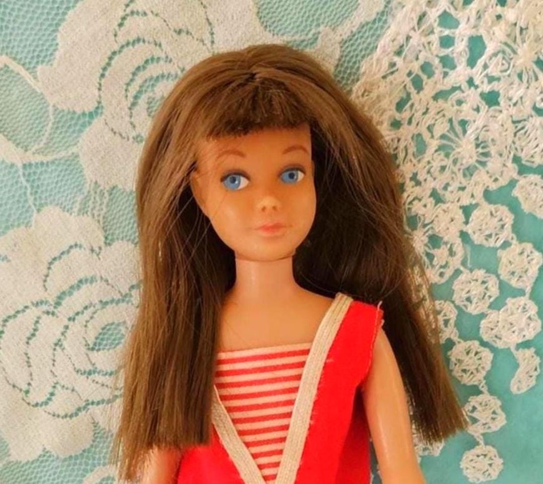 Vintage Brunette Barbie Skipper, 1964 Skipper Doll, Dark Brown Hair ...