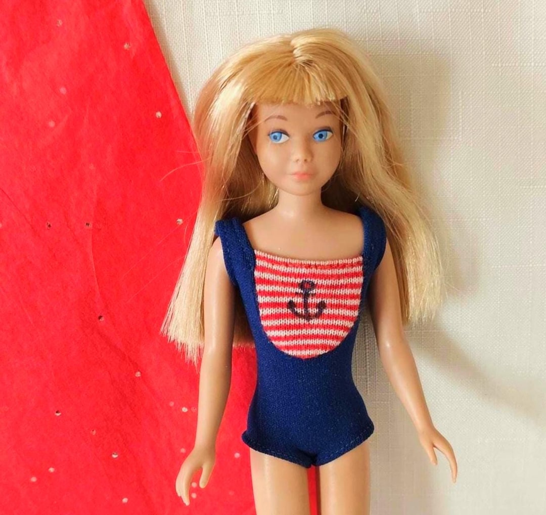 Vintage Barbie Skipper Original Swimsuit, for "bend-leg" Skipper Doll ...