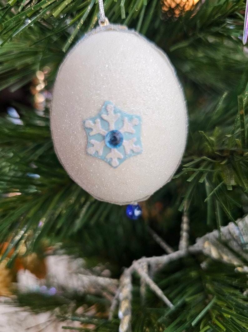 Handmade Christmas Snowman Egg Ornament, Open Egg Diorama, Vintage ...