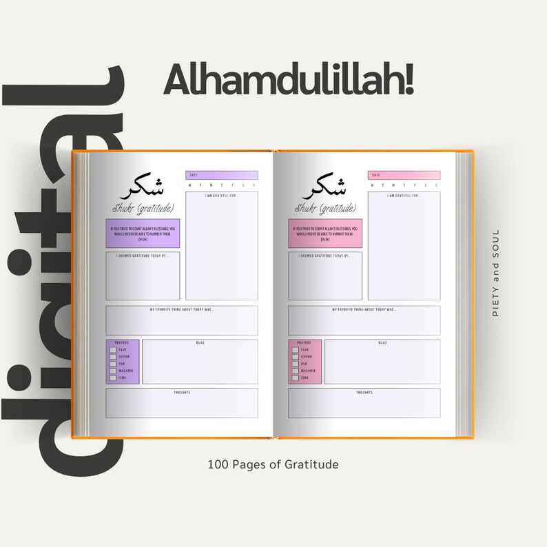 Alhamdulillah Muslim Gratitude and Prayer Journal PDF - Etsy