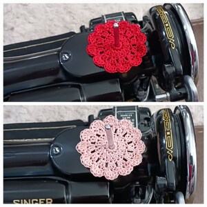 Rose Spool Pin Doily Made to Order 100% Cotton, 2 Inches in Diameter ...