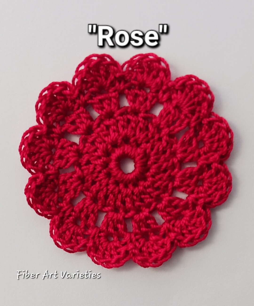 Rose Spool Pin Doily Made to Order 100% Cotton, 2 Inches in Diameter ...
