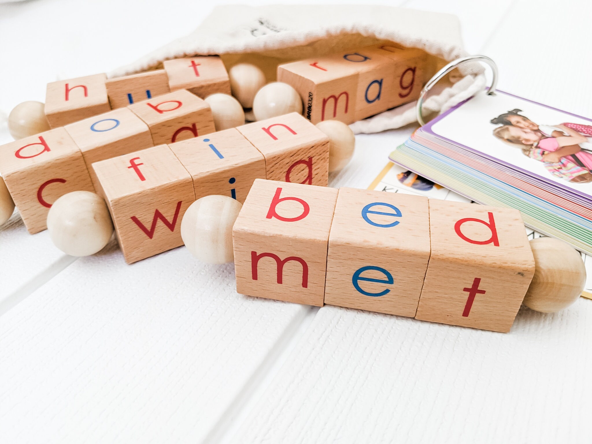 Spin-and-read Montessori Phonetic Reading Blocks and CVC Words - Etsy UK