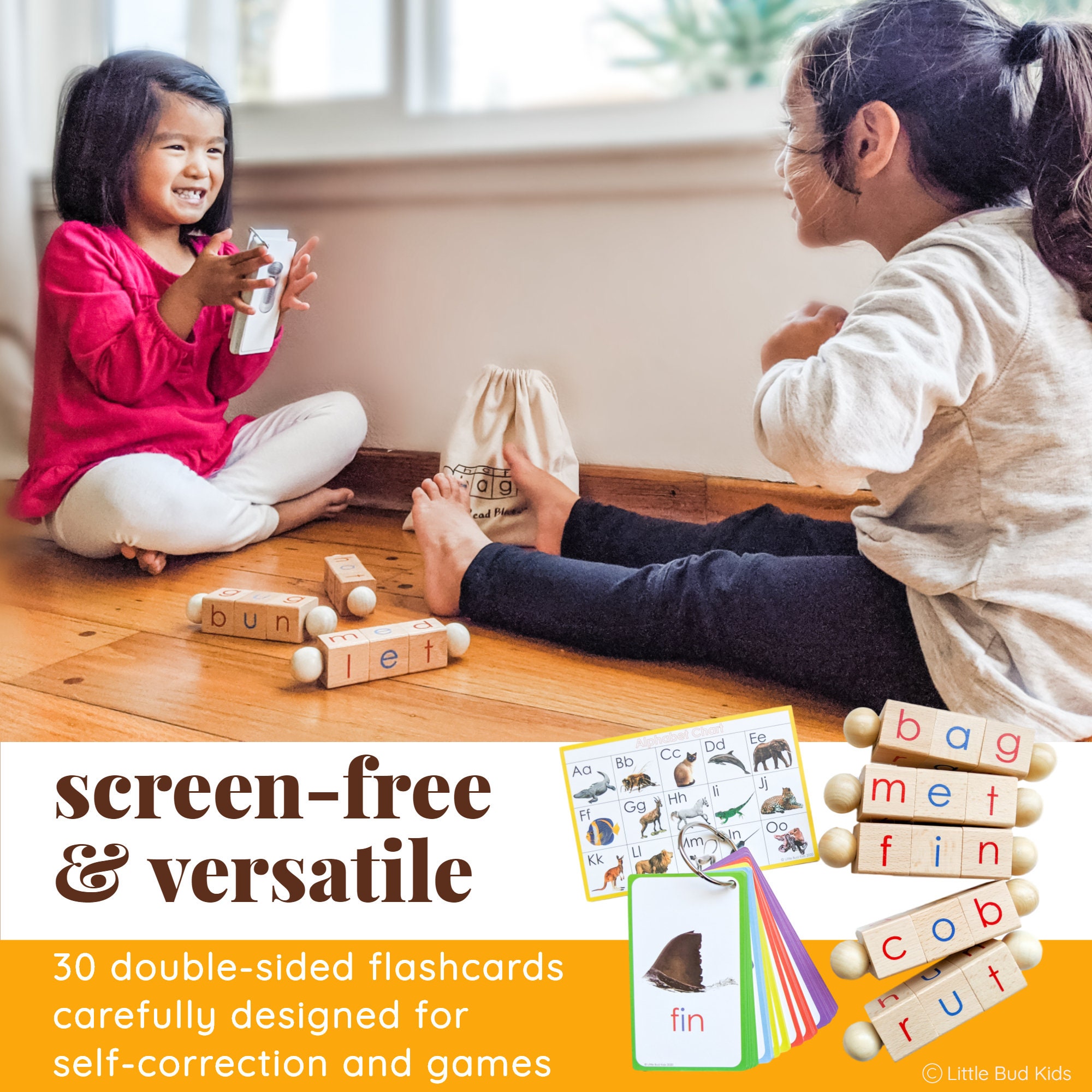 Spin-and-read Montessori Phonetic Reading Blocks and CVC Words - Etsy UK