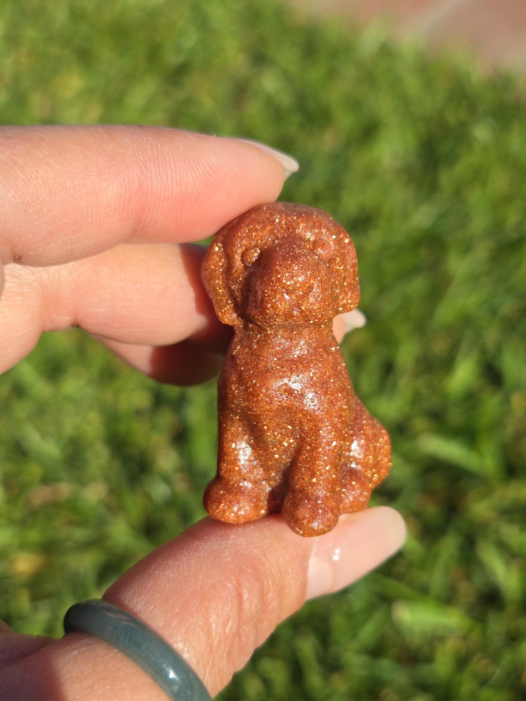Hand-carved Golden Sandstone Dog Figurine - Etsy