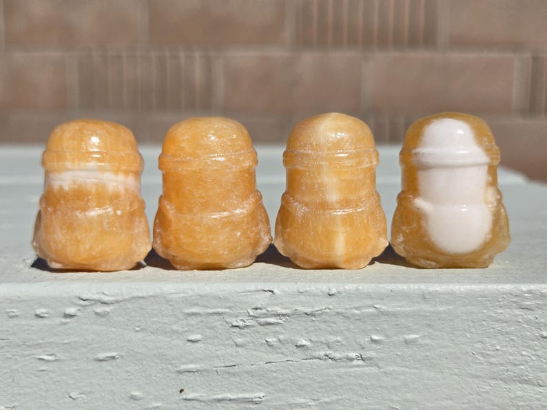 Cute Hand-carved Orange Calcite Crystal Minion Cartoon Character - Etsy