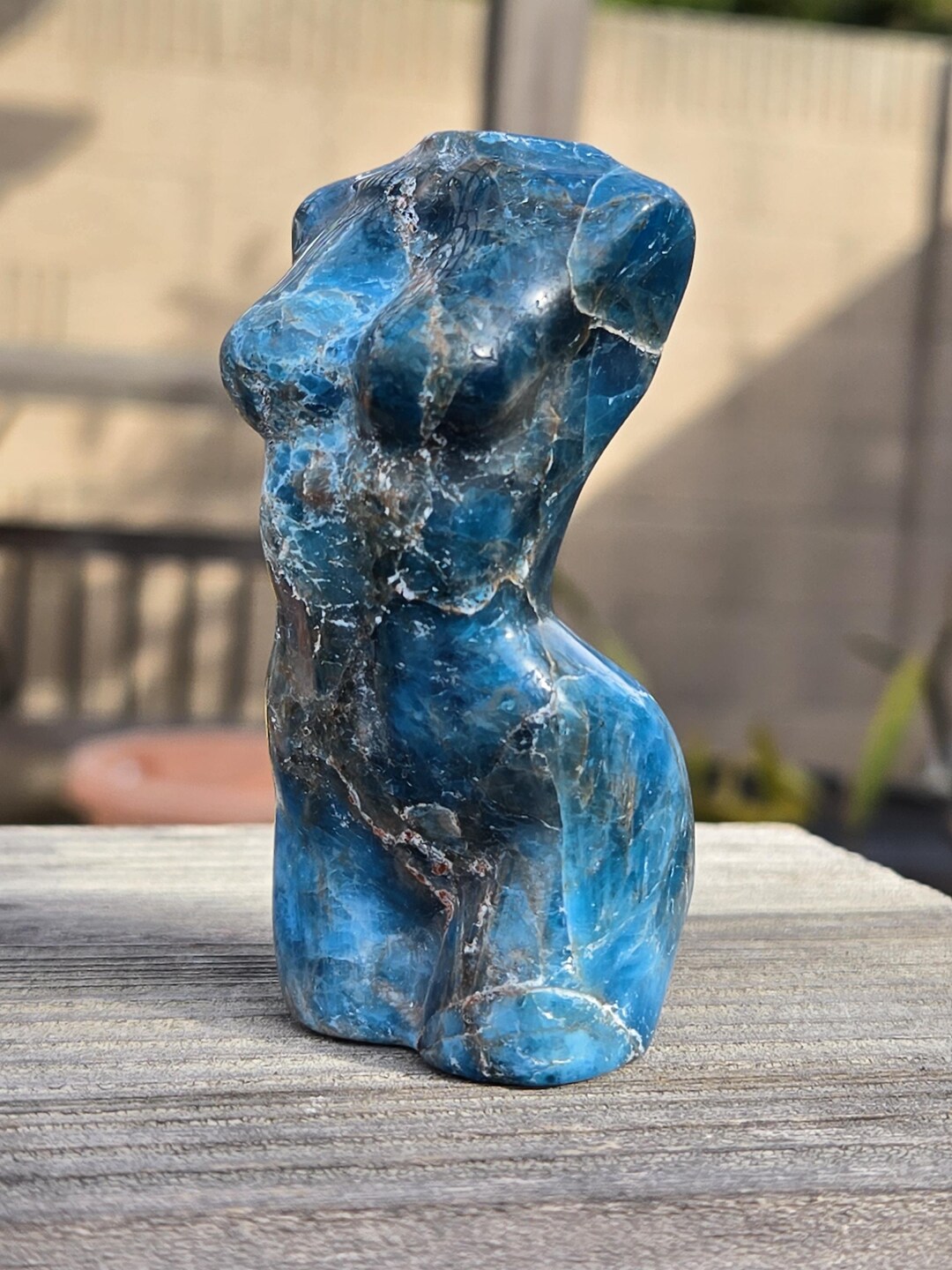 Rare Beautiful Hand-carved Blue Apatite Crystal Female Body/torso ...