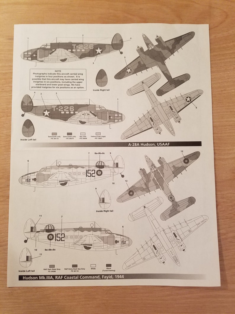 Classic Airframes Decals | Lockheed Hudson Mk.i/iii/a-28a - Etsy
