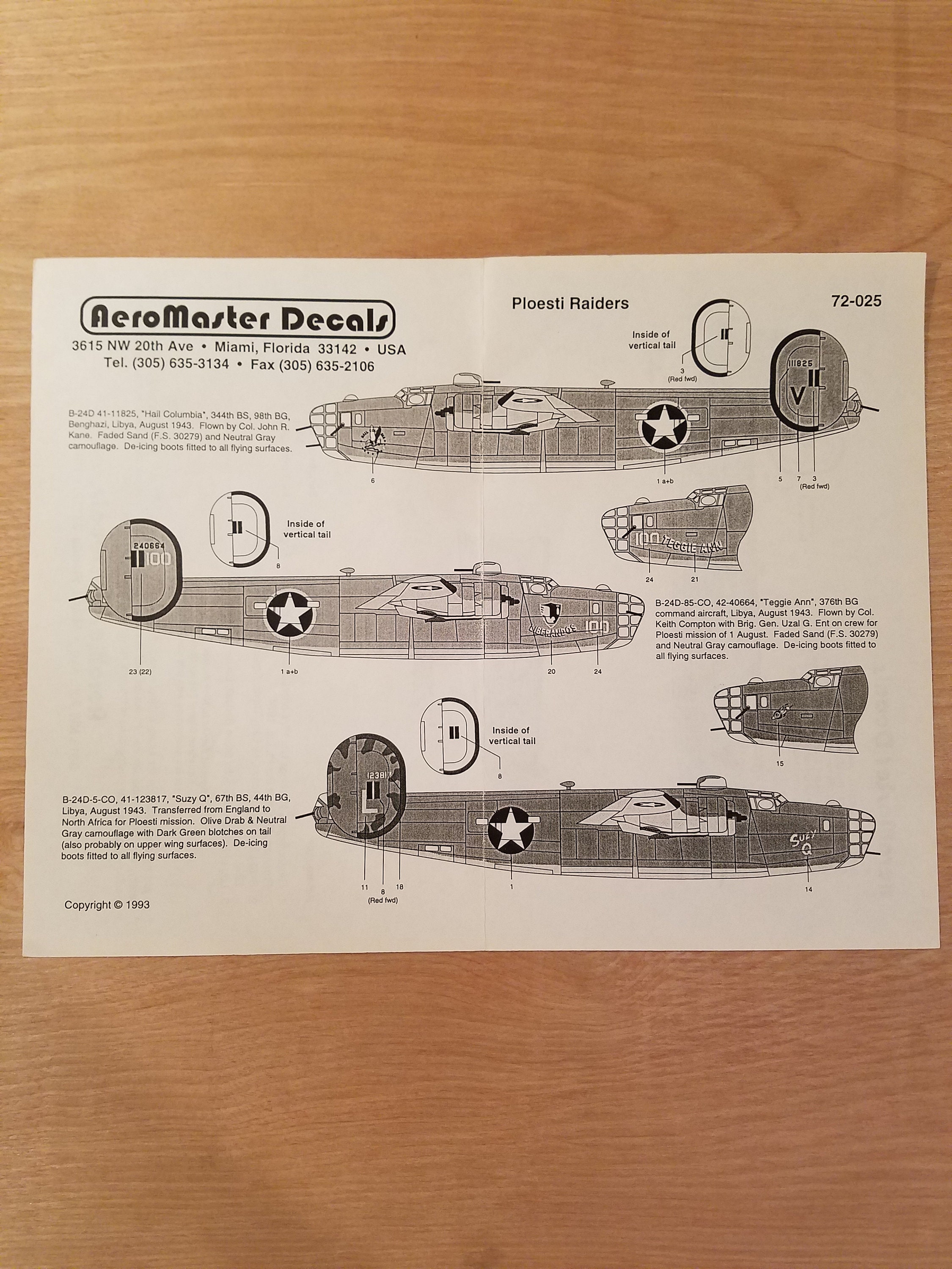 Aeromaster 72-025 | Ploesti Raiders Decals - Etsy