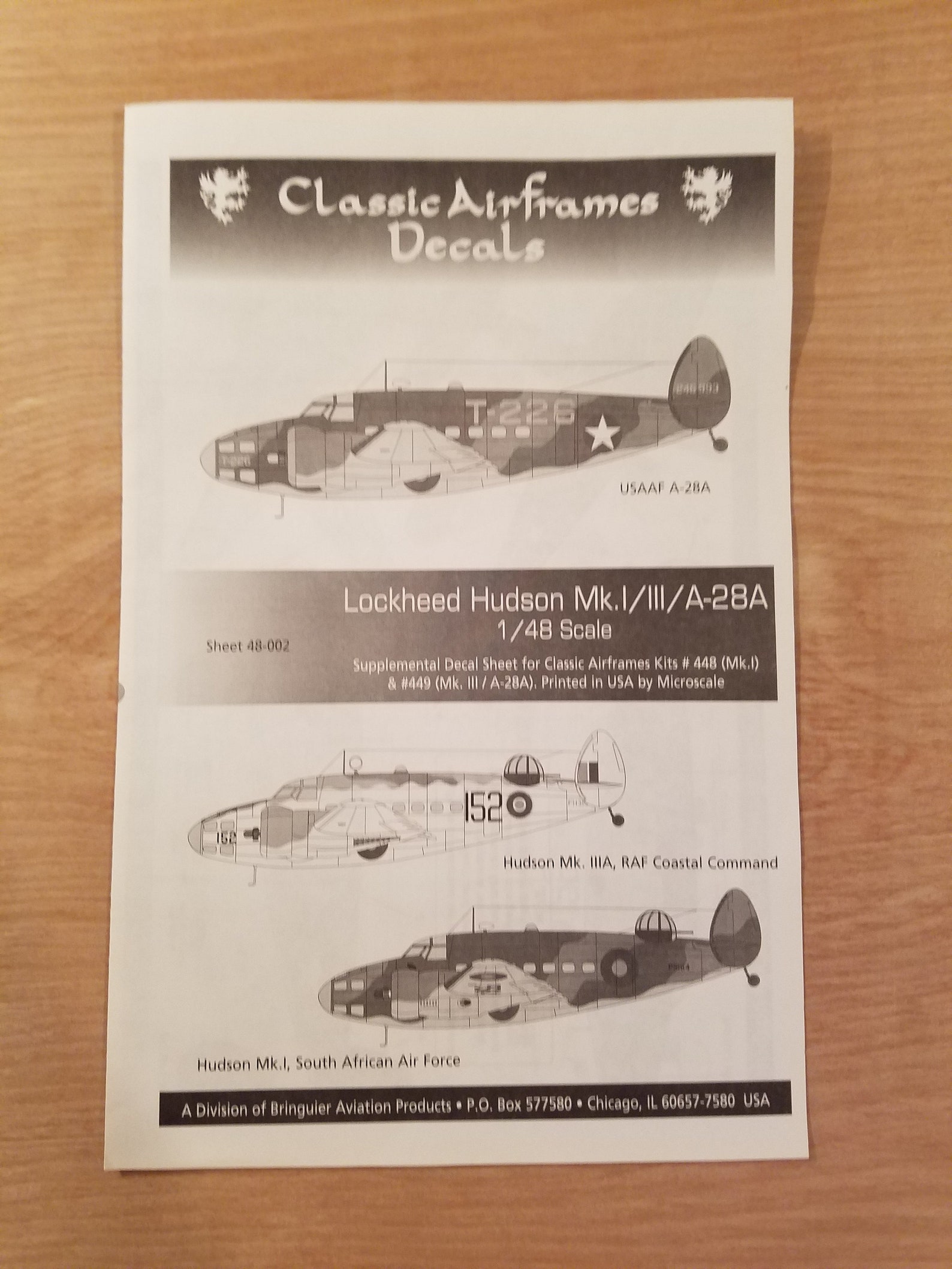 Classic Airframes Decals | Lockheed Hudson Mk.i/iii/a-28a - Etsy