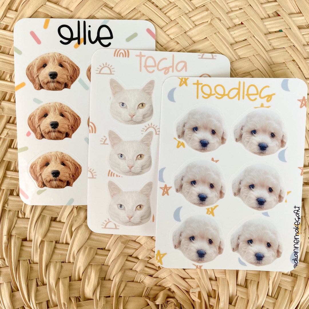 Custom Pet Sticker Sheet: Personalized Dog & Cat Stickers - Etsy