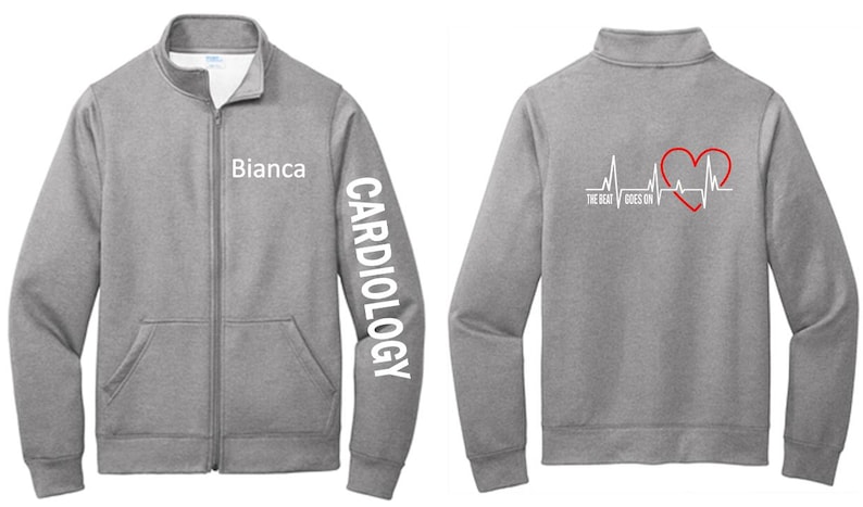 Personalize Cardiology Nurse Zip up Jacket, Jacket, RN Full Zip up ...