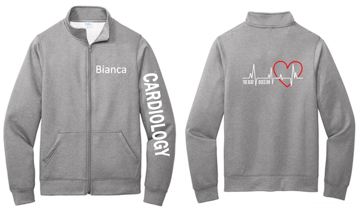 Personalize Cardiology Nurse Zip up Jacket, Jacket, RN Full Zip up ...