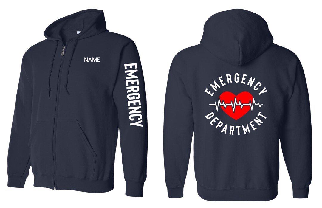 Emergency Department Zip up Jacket Sweatshirt Hoodie, Emergency ...