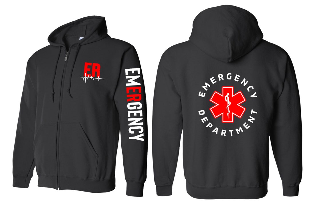 Emergency Department Zip up Jacket, Emergency Department Sweatshirt, ER ...