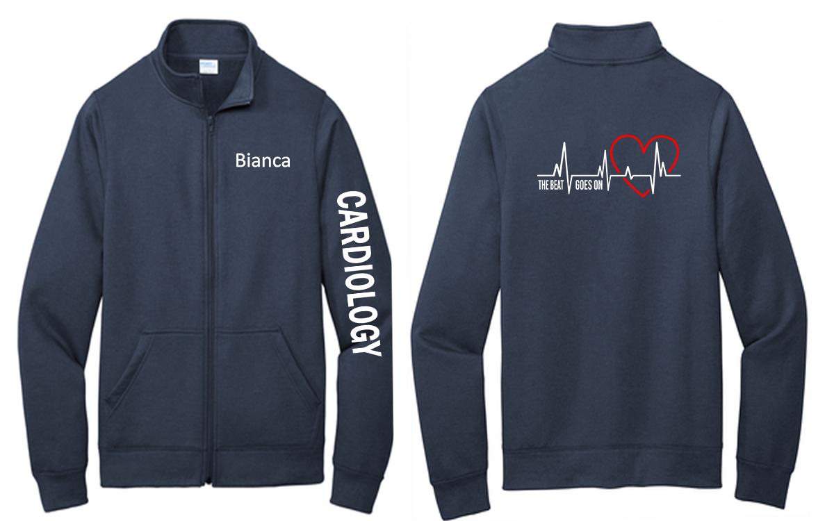 Personalize Cardiology Nurse Zip up Jacket, Jacket, RN Full Zip up ...