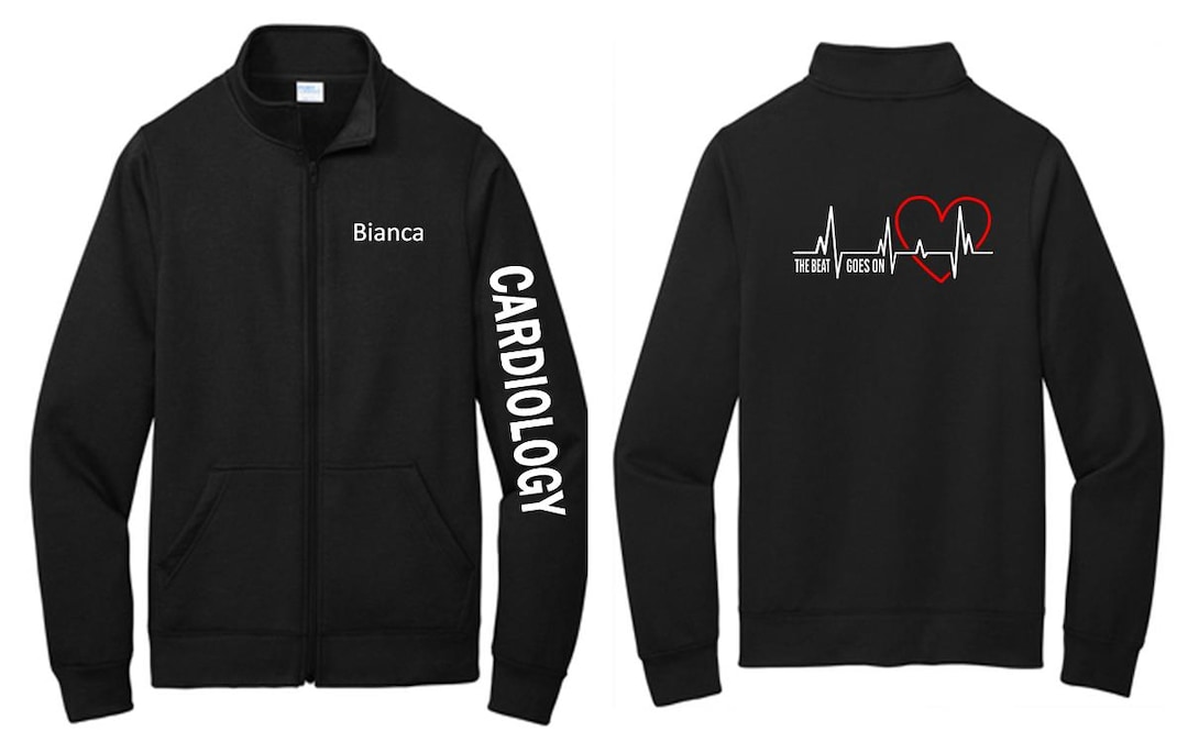 Personalize Cardiology Nurse Zip up Jacket, Jacket, RN Full Zip up ...