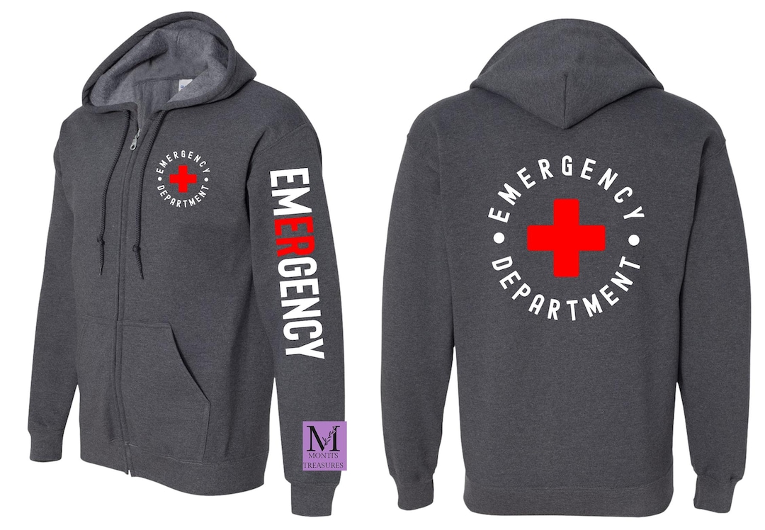 Emergency Department Zip up Jacket, Emergency Department Sweatshirt, ER ...