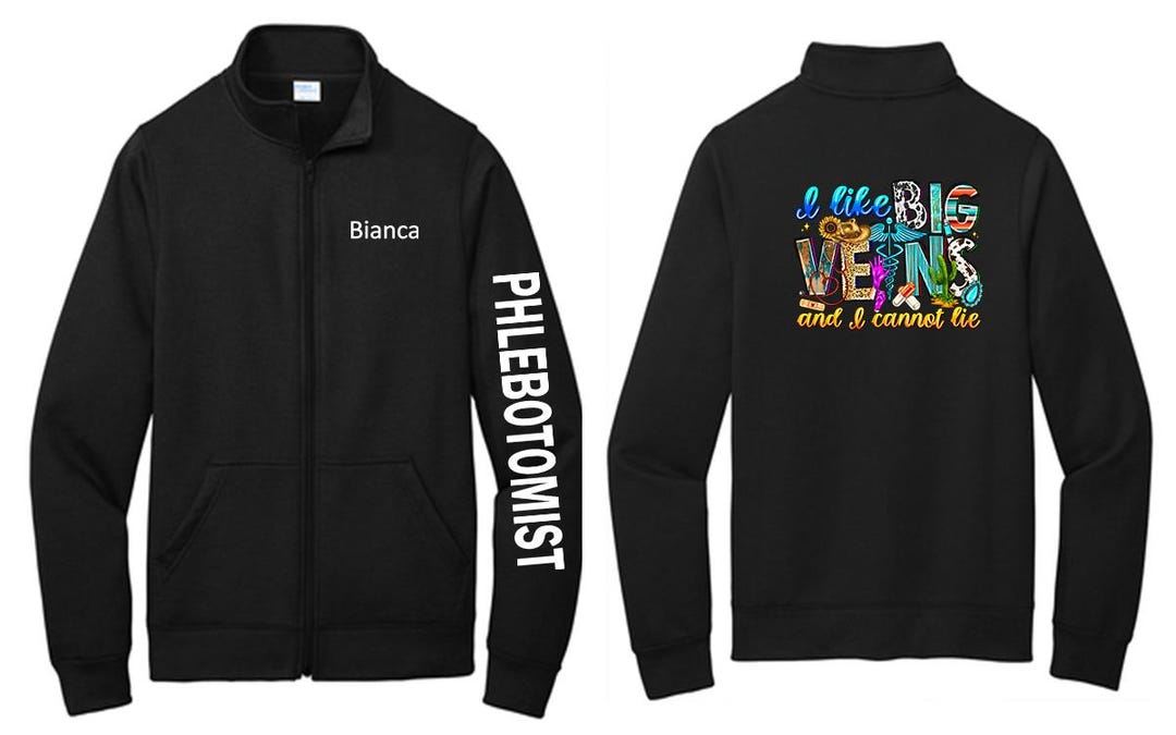 Personalized Phlebotomist Fleece Jacket, Medical Lab Coat - Etsy