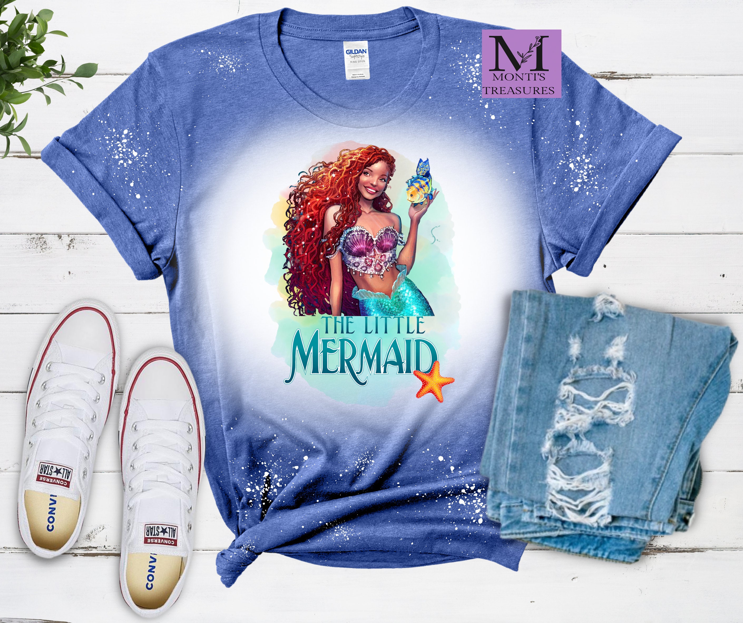 Little Mermaid Shirt, Disney Shirt, Bleached Shirt, Funny Shirt, Ariel ...