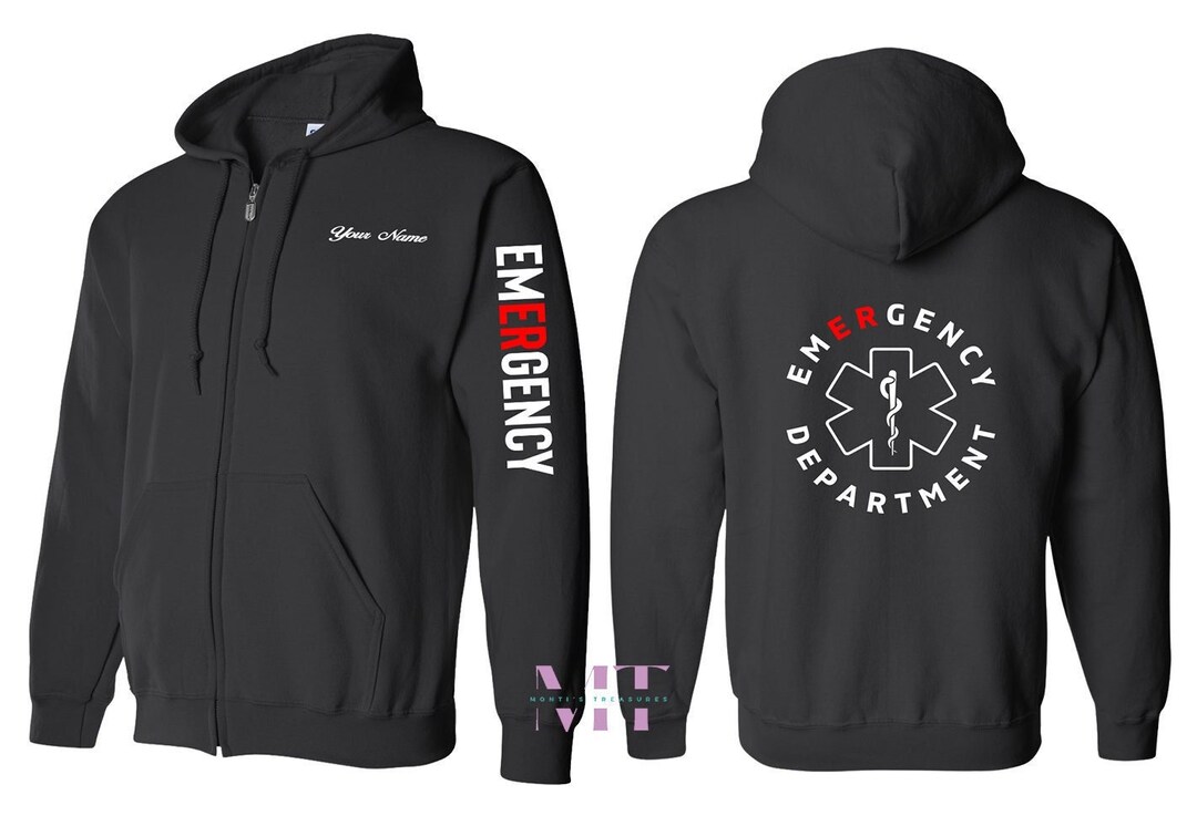 Emergency Department Zip up Sweatshirt, Emergency Department Sweatshirt ...