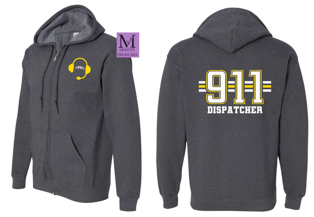 11911 Dispatcher Zip up Jacket Hood, 911 Dispatcher Jacket Hoodie, Full ...