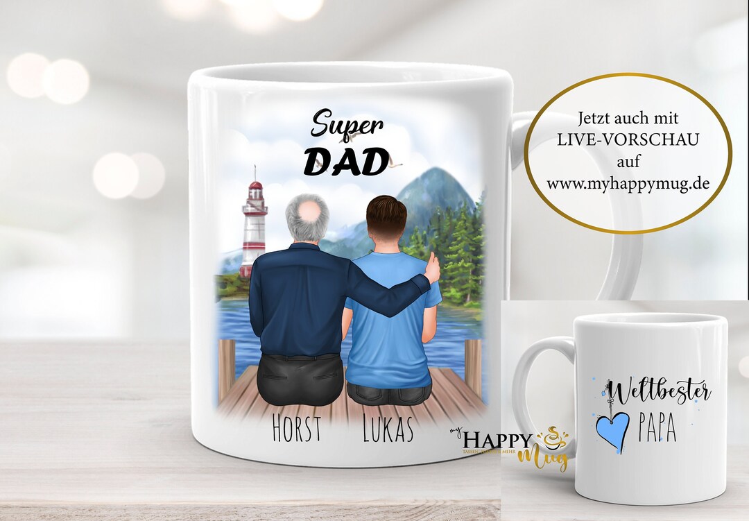 Vater & Sohn Tasse, Opa und Enkel Tasse,Vater Tasse,Papa Tasse, Sohn Tasse,Personalisierte Tasse ...