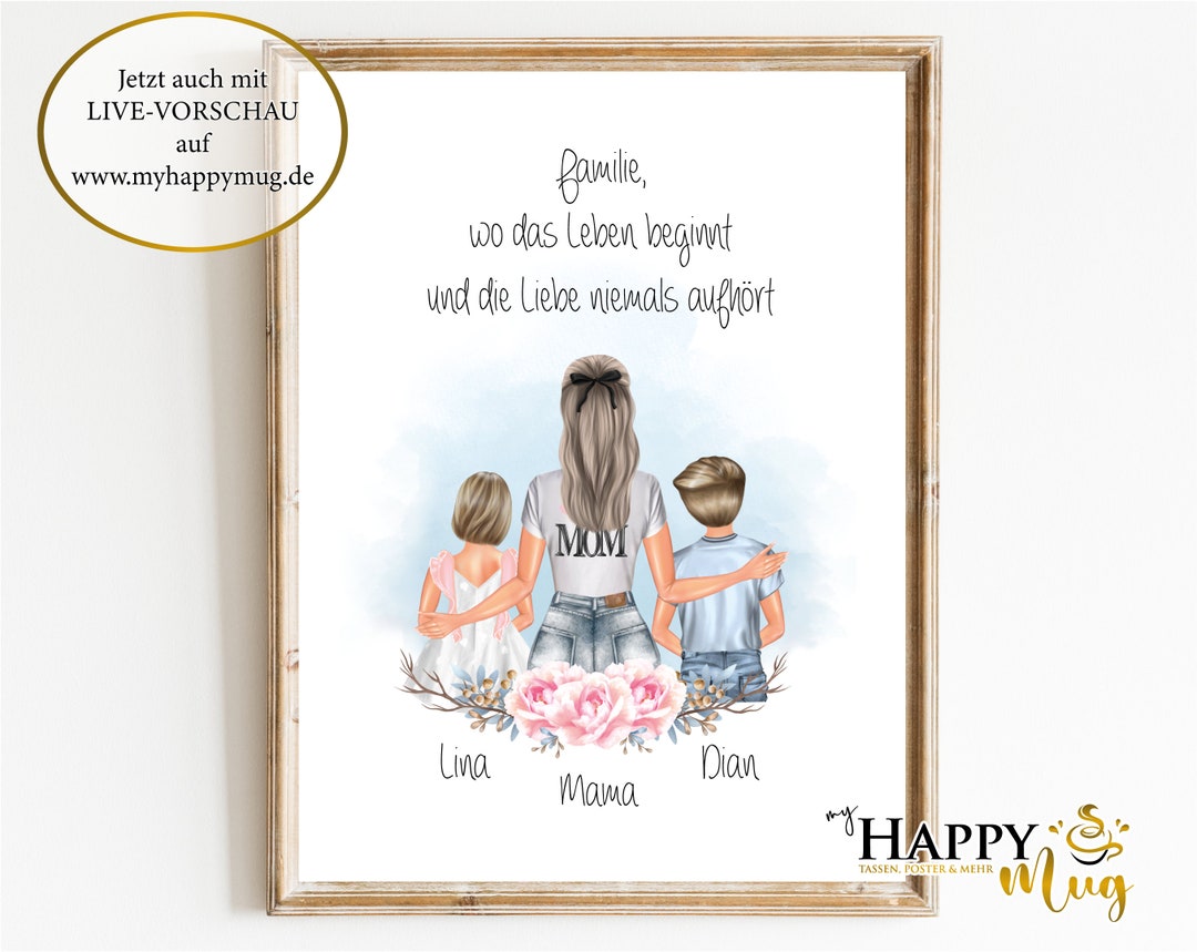 Mutter Kinder Poster Mama Tochter Bild Mama Personlisiertes - Etsy.de