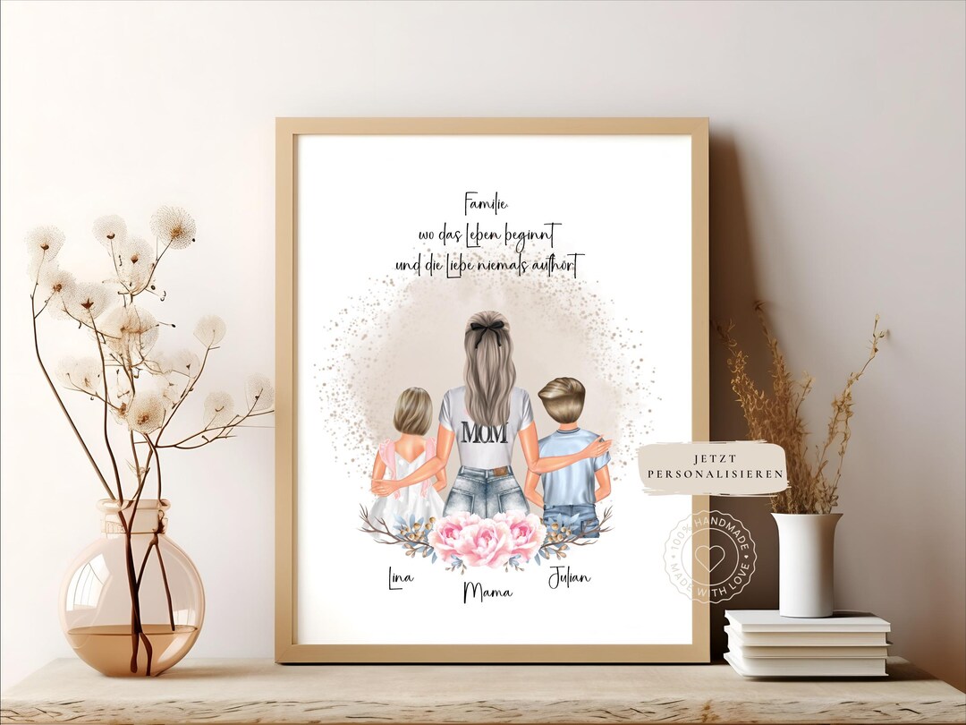 Mutter Kinder Poster, Mama Tochter Bild, Mama Personlisiertes Poster ...