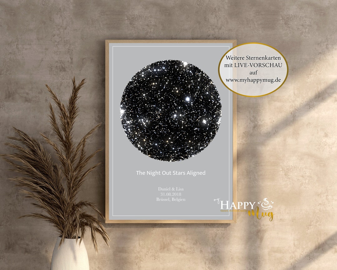 STERNENKARTE personalisiert Poster, STARMAP personalised, Download ...