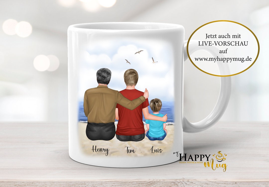Opa Sohn Enkel Tasse, 3 Generationen Tasse, Personalisierte Tasse, Familien Tasse, - Etsy.de