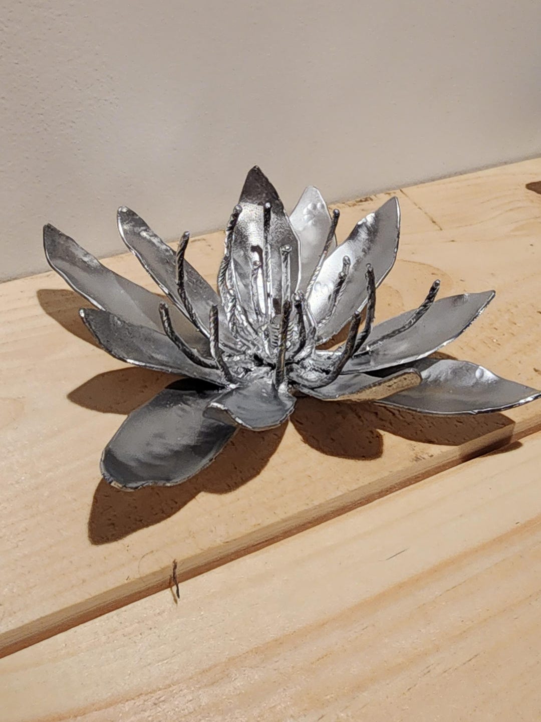 Welded Silver Metal Water Lily, Handmade Sculpture - Etsy