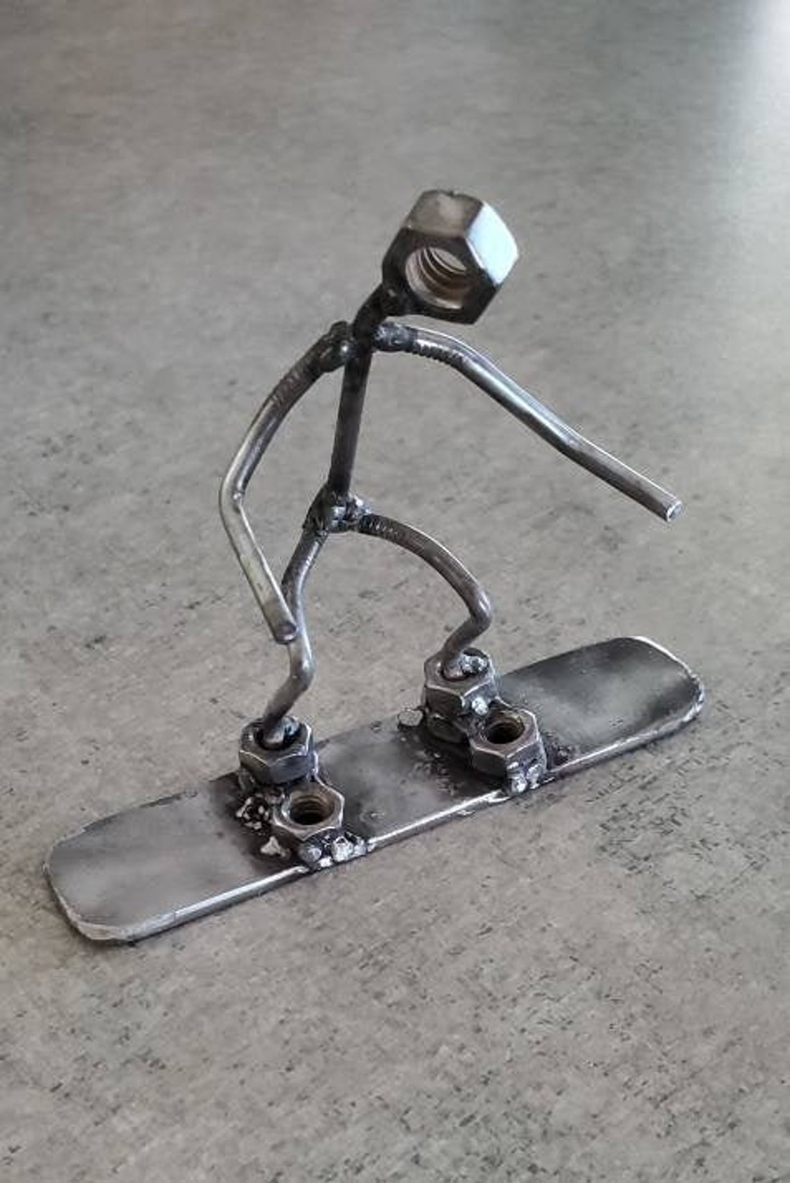 Handmade Welded Metal Snowboarder Figurine - Etsy