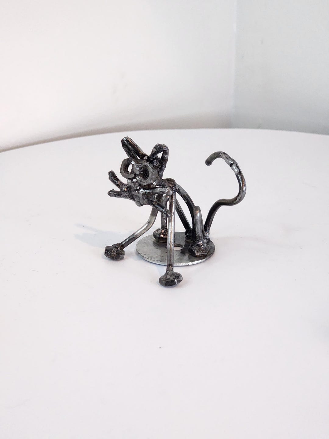 Welded Metal Cat, Small Figurine Sculpture - Etsy