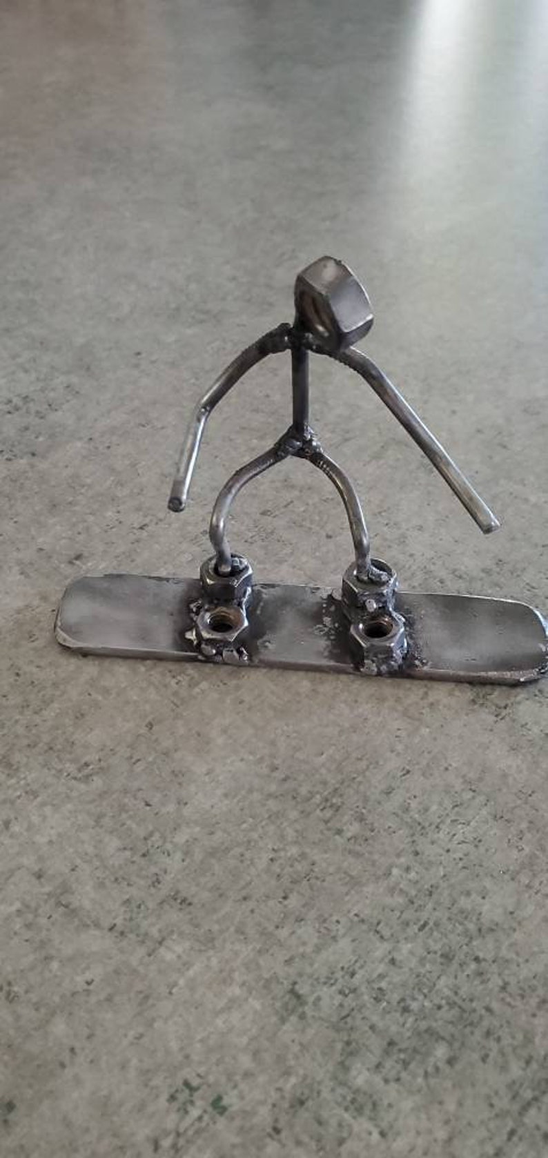 Handmade Welded Metal Snowboarder Figurine - Etsy