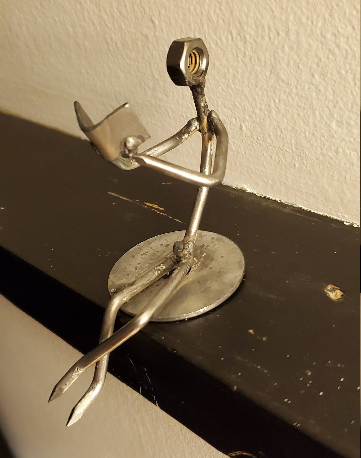 Metal Art Reading a Book Sculpture Welded Book Figurine - Etsy