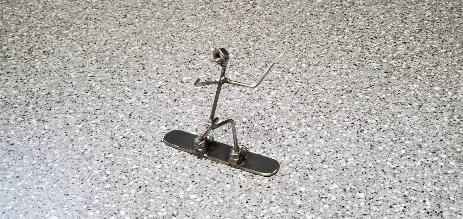 Handmade Welded Metal Snowboarder Figurine - Etsy