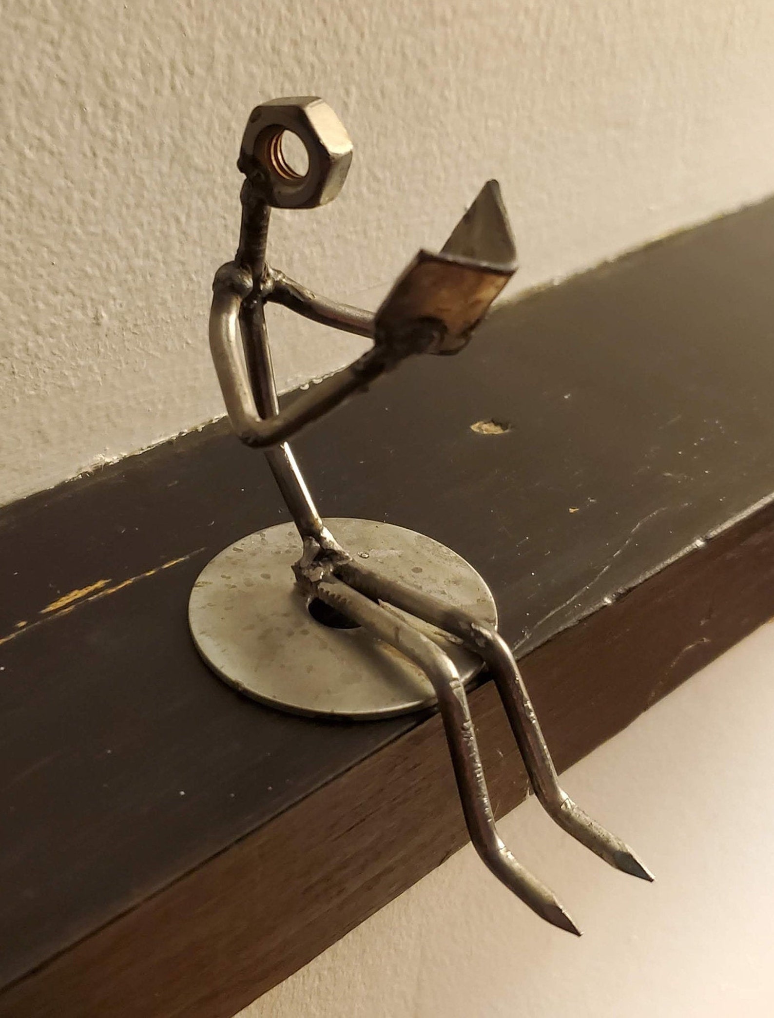 Metal Art Reading a Book Sculpture Welded Book Figurine - Etsy