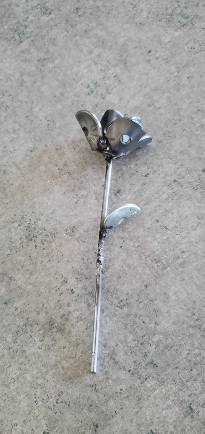 Welded Steel Flower Sculpture: Small Sized Handmade Metal Flower Art - Etsy