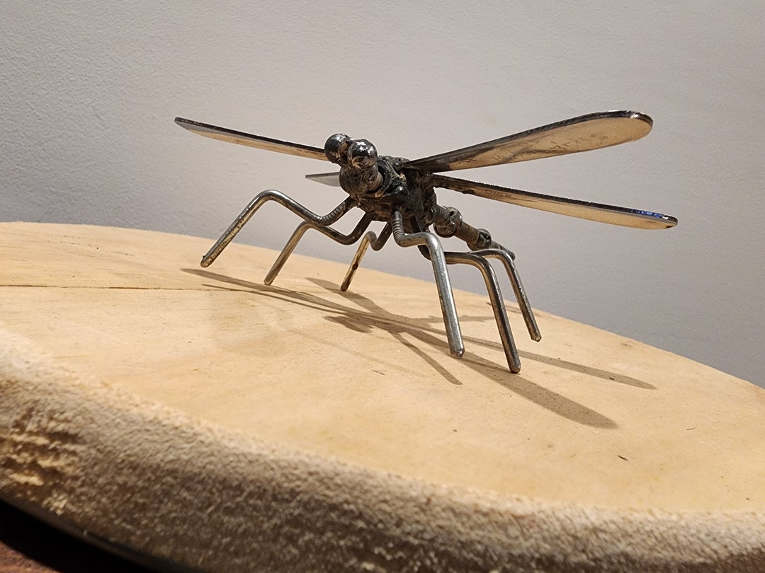 Welded Dragonfly Sculpture, Handmade Metal Art - Etsy