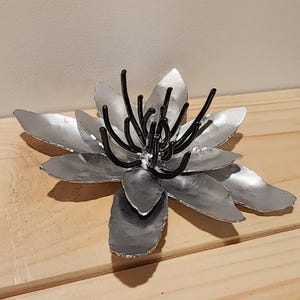 Welded Silver Metal Water Lily, Handmade Sculpture - Etsy