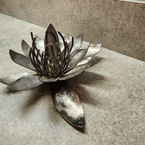 Waterlily Flower Handcrafted Welded Metal Artwork - Etsy